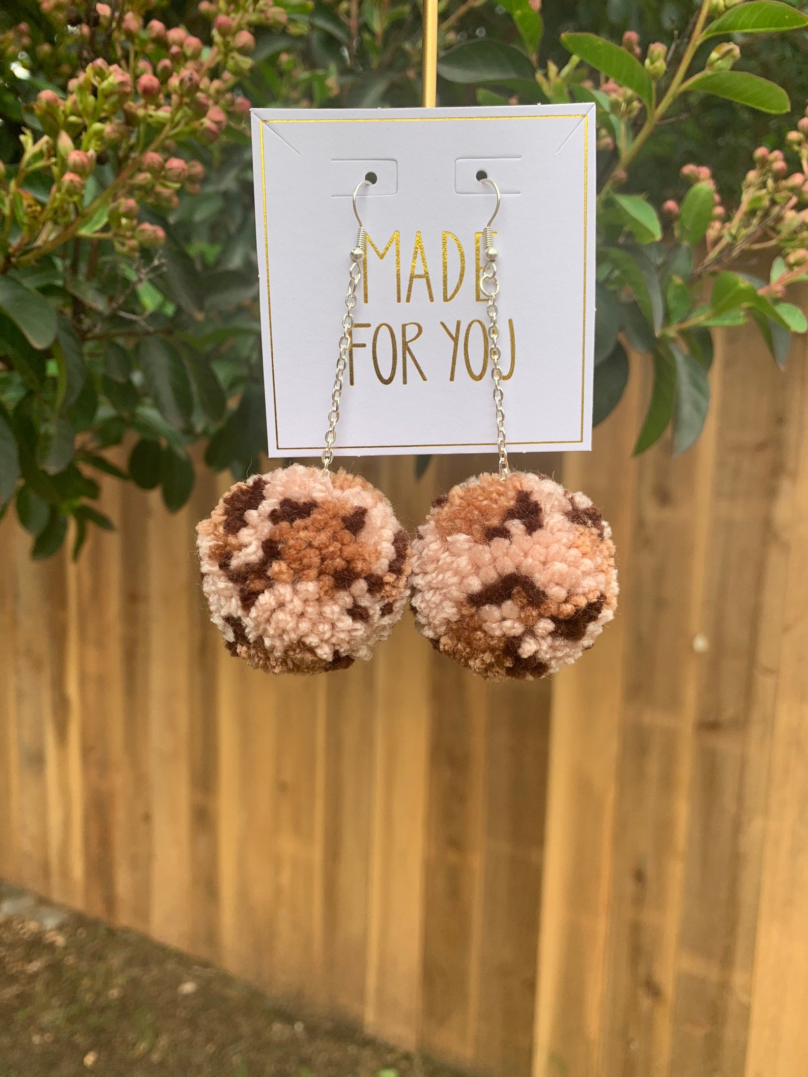 Animal Print Pom Pom Earrings Pom Pom Earrings Leopard Poms - Etsy