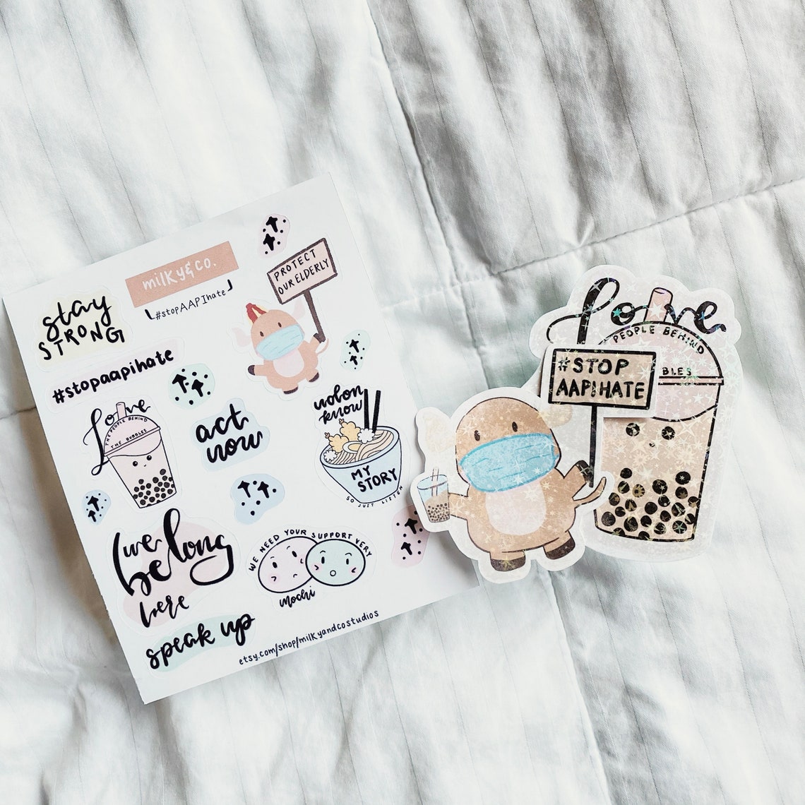 Stop AAPI Hate Sticker Bundle, Stickers for a Cause, All Proceeds ...