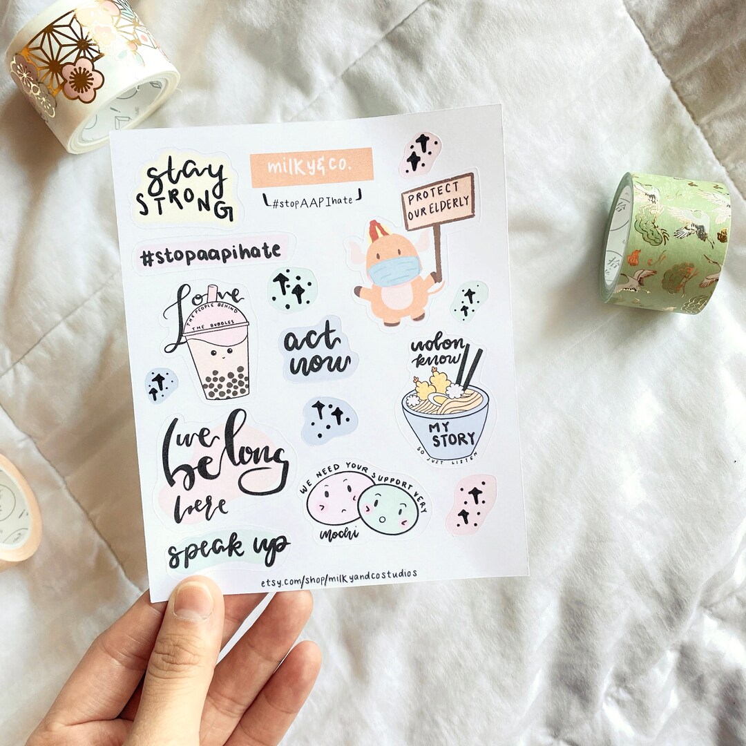 Stop AAPI Hate Sticker Sheet, Asian American Awareness Support, Asian ...