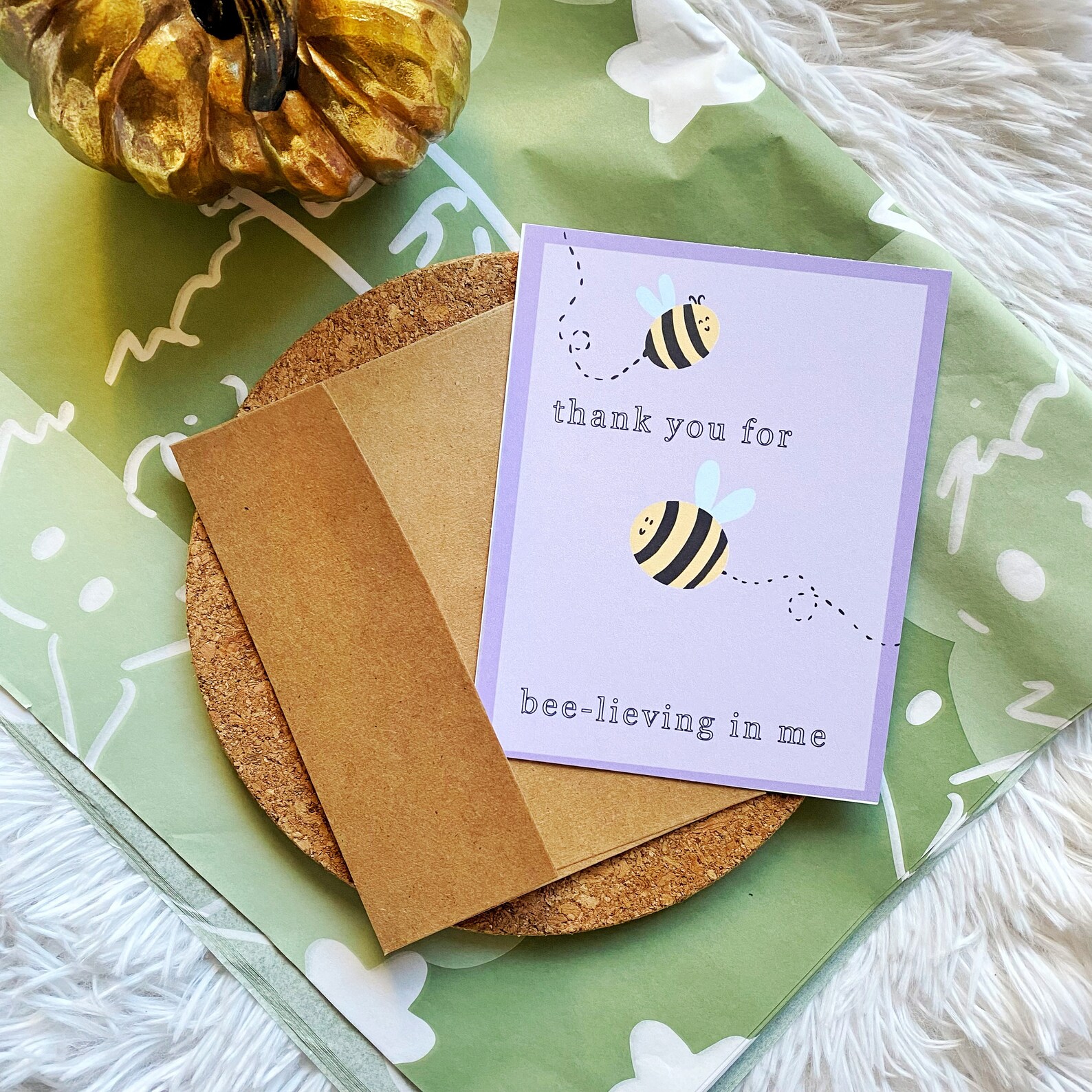 Thank You for Bee-lieving in Me! Thank You - Greeting Card - Etsy