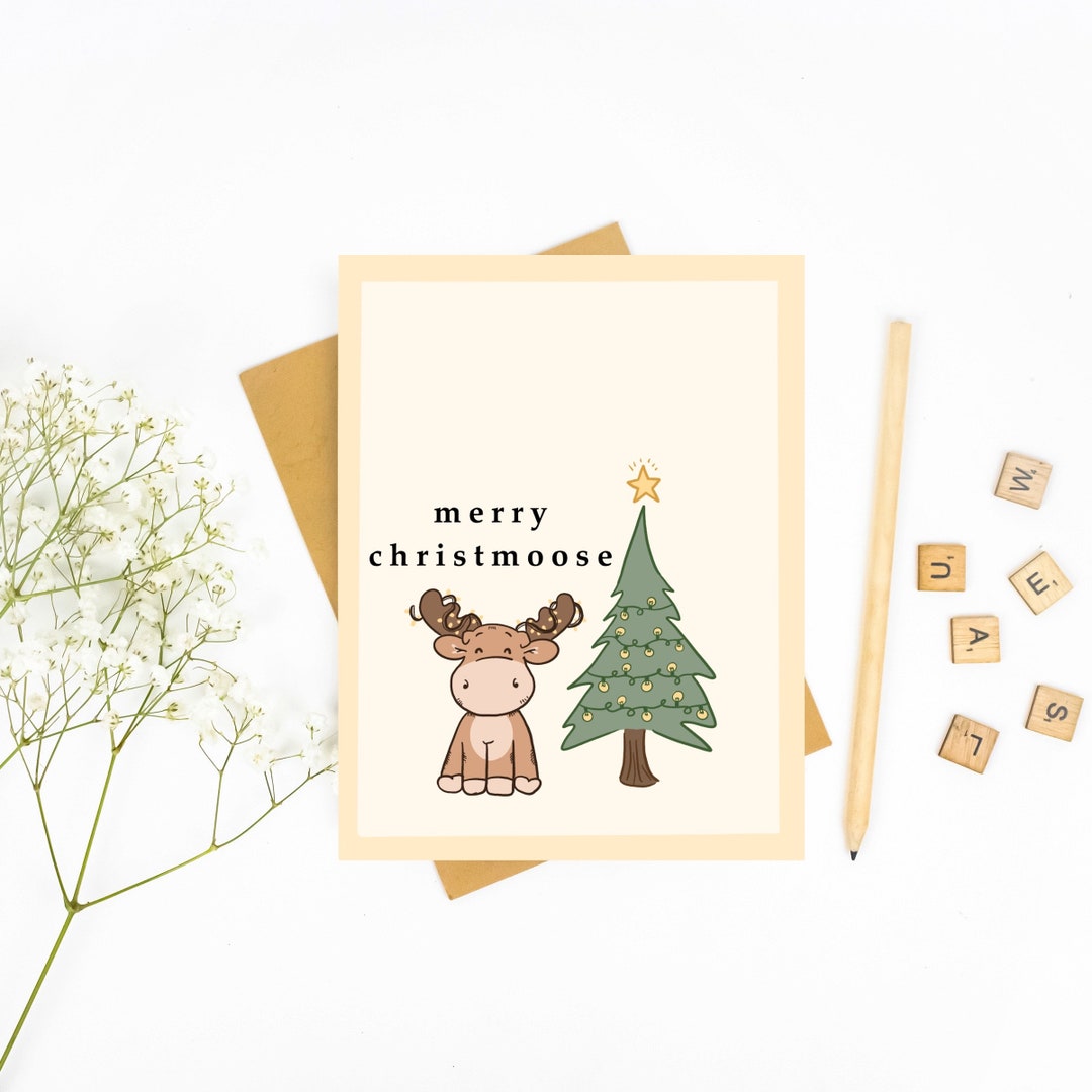 Merry Christmoose - Christmas Card - Etsy