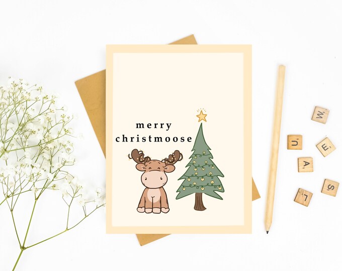 Merry Christmoose - Christmas Card - Etsy