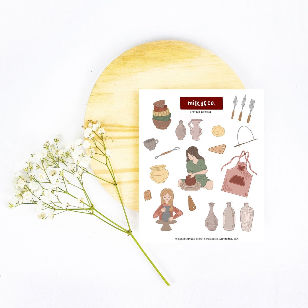 Crafting Ceramics Sticker Sheet, Pottery Stickers, Ceramics Sticker ...