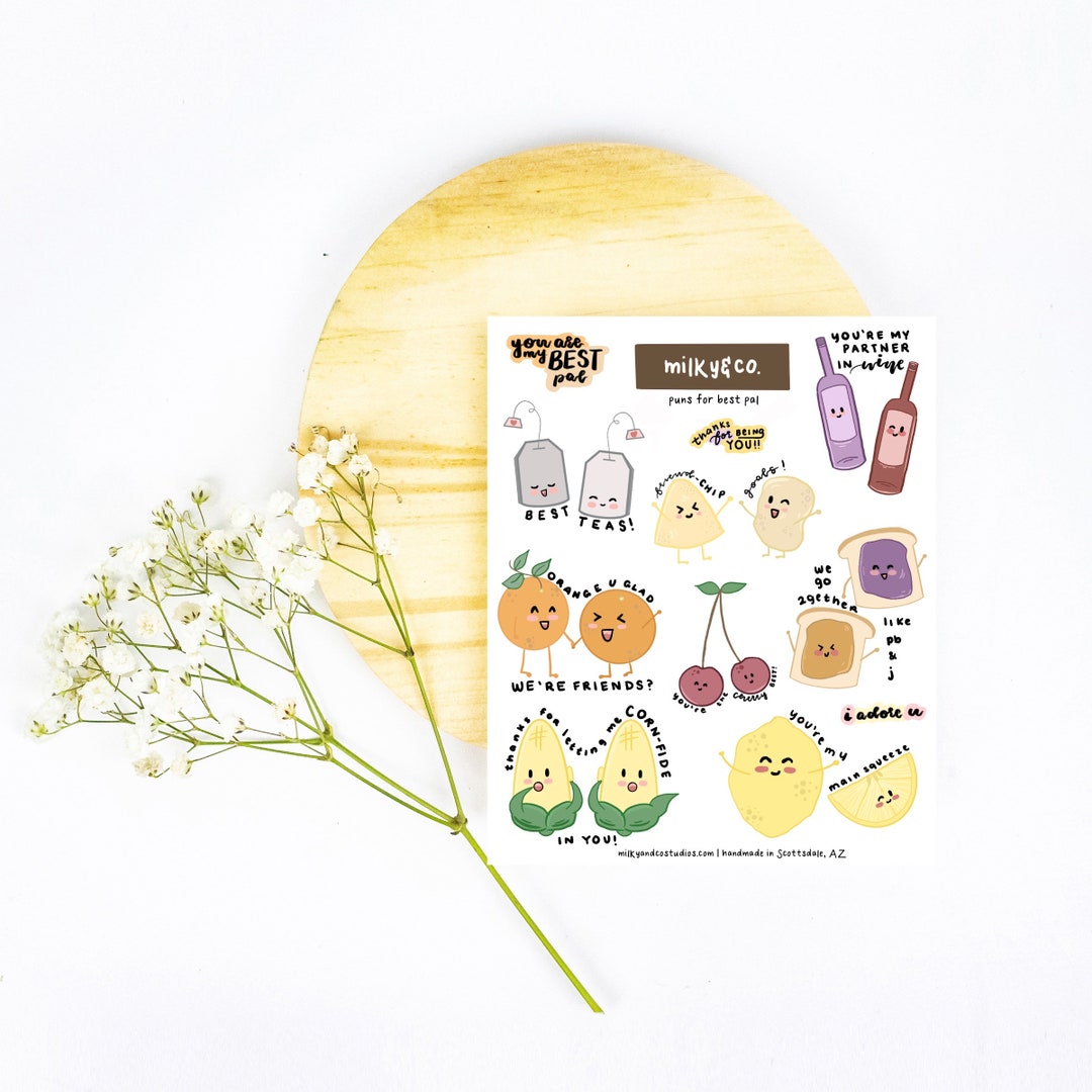 Puns for My Best Pal Sticker Sheet, Asian Food Puns Stickers, Food Puns ...