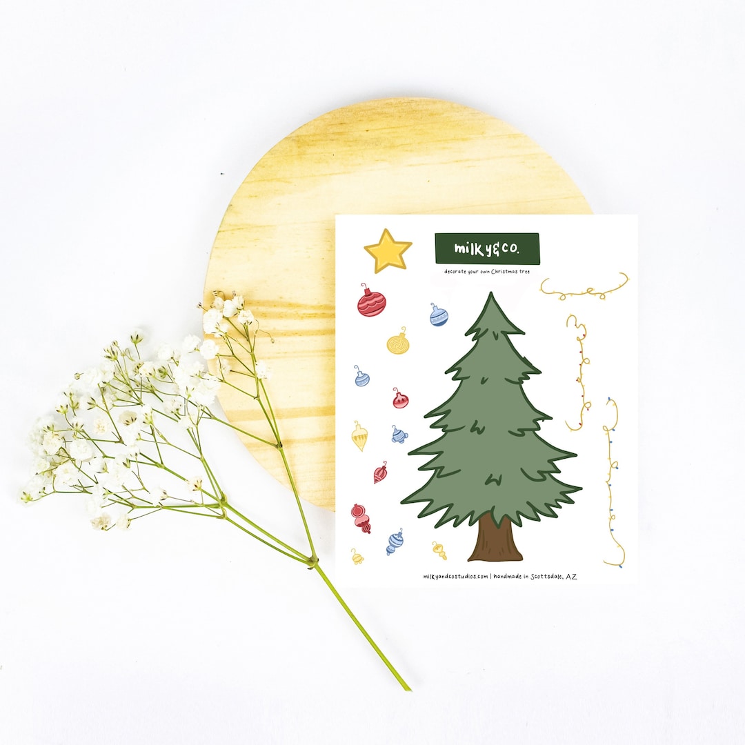 Decorate Your Own Christmas Tree Sticker Sheet - Etsy