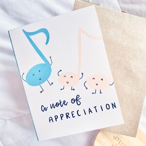 A Note of Appreciation Thank You Card, Music Greeting Card, Thank You ...
