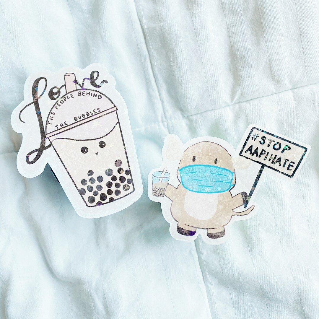 Stop AAPI Hate Laptop Sticker Bundle Cow in Mask Love the - Etsy