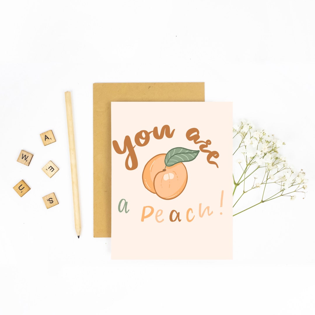 You're a Peach! Greeting Card - Etsy