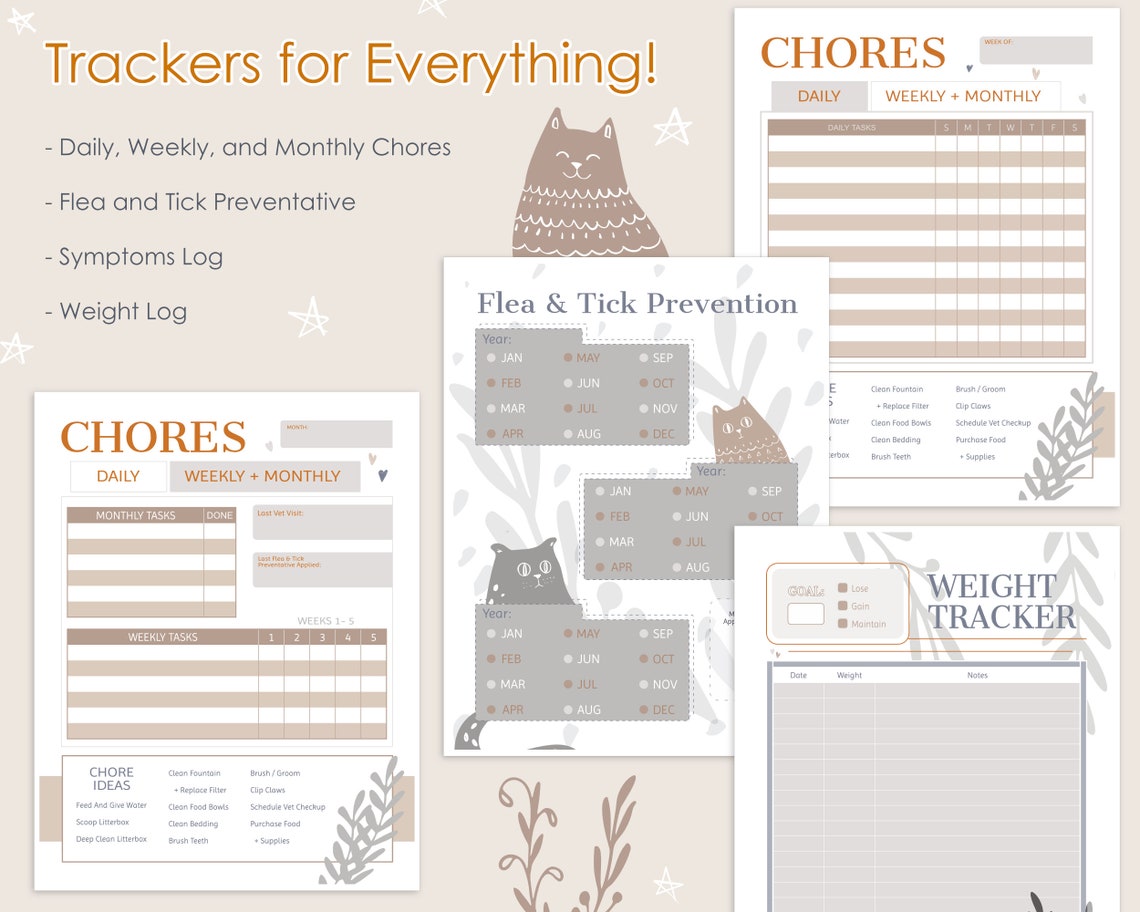 Printable Pet Cat Care Journal for Cat Lovers PDF Pet Care | Etsy