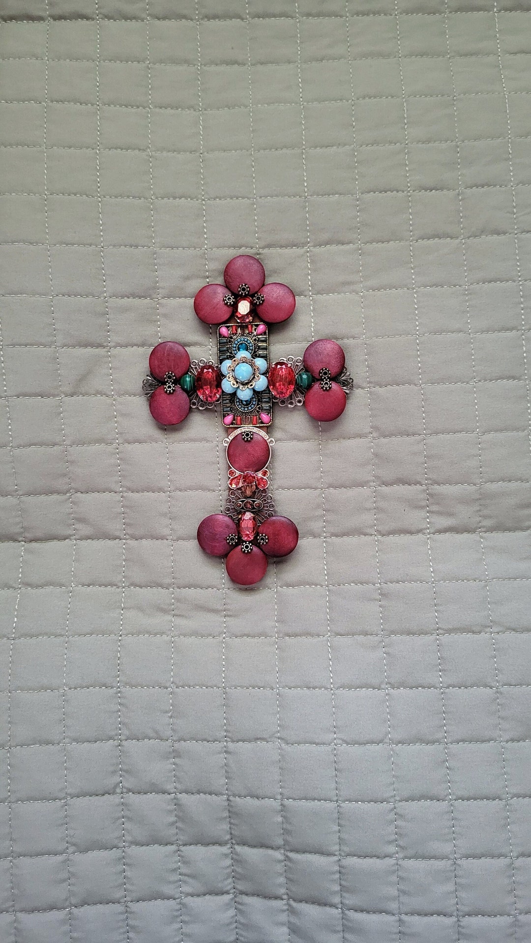 Handmade Brown Cross, Brown Jeweled Cross, Original Wall Art Decor - Etsy