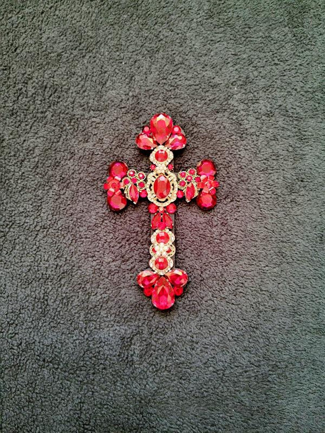 Handmade Red Cross, Jeweled Red Wall Cross, Original Wall Art Decor - Etsy