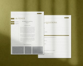 Wedding Venue Questions, Complete Digital Template Printable Editable ...