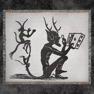 Couverture tissée diablotin avec cartes - Etsy France