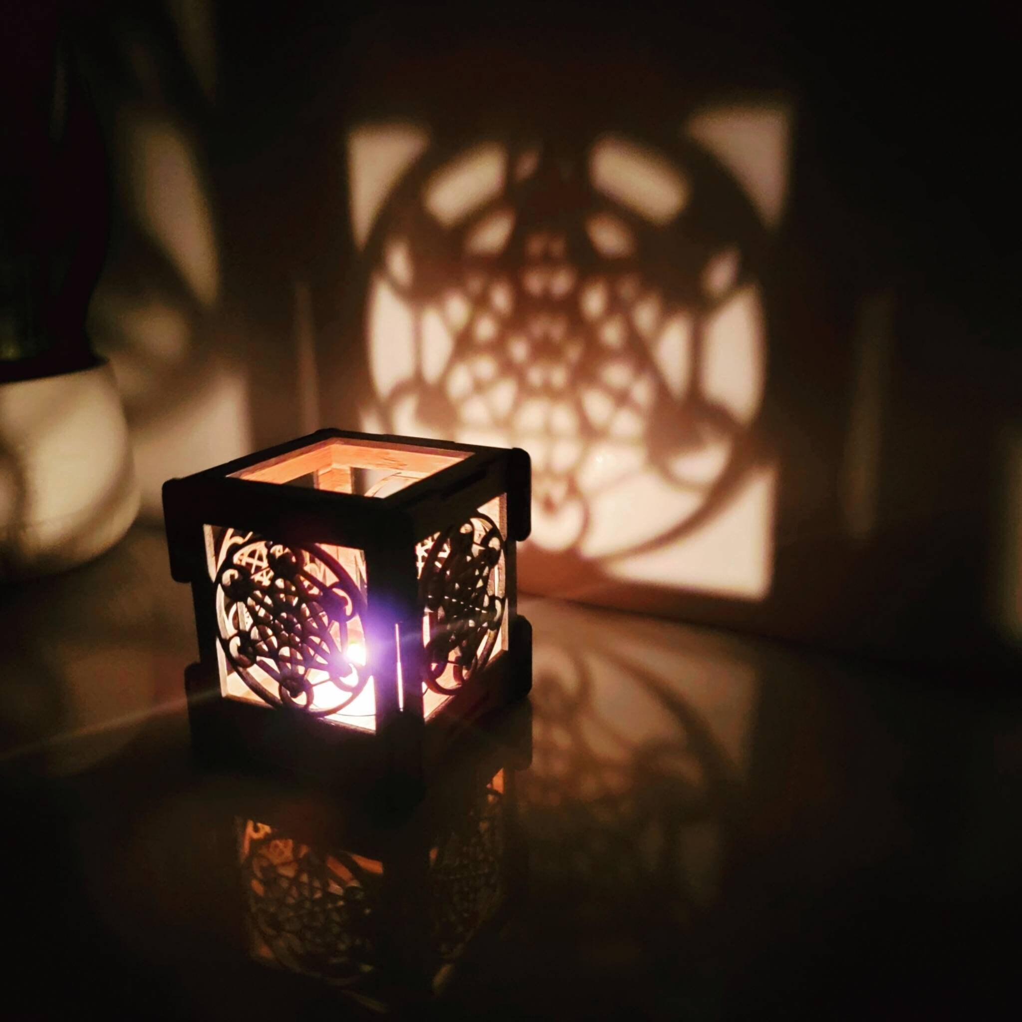 Metatron's Cube Lantern Metatron Tealight Holder Wooden - Etsy
