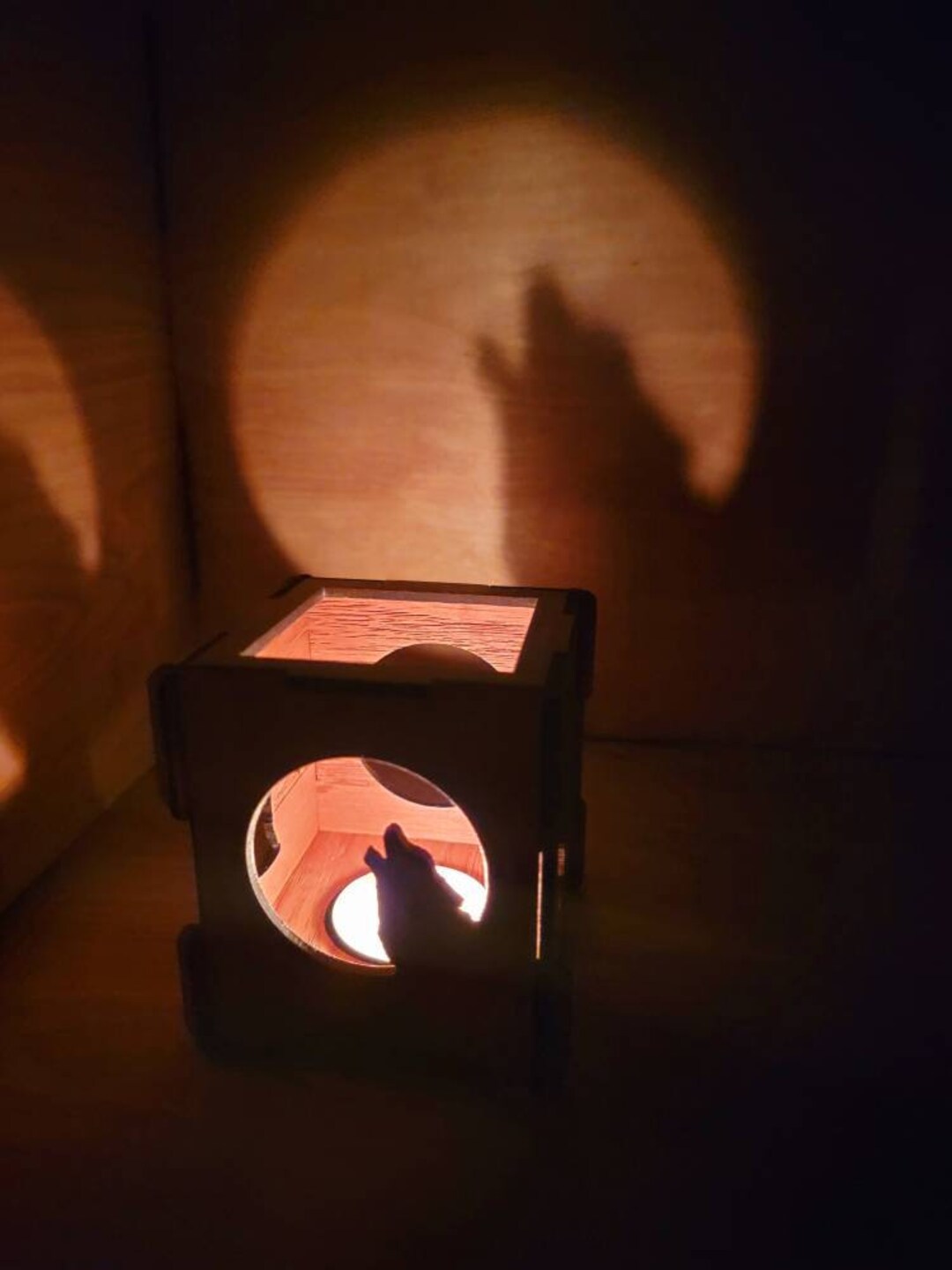 Howling Wolf Lantern Wolf Tealight Holder Wolf Wooden Decor - Etsy