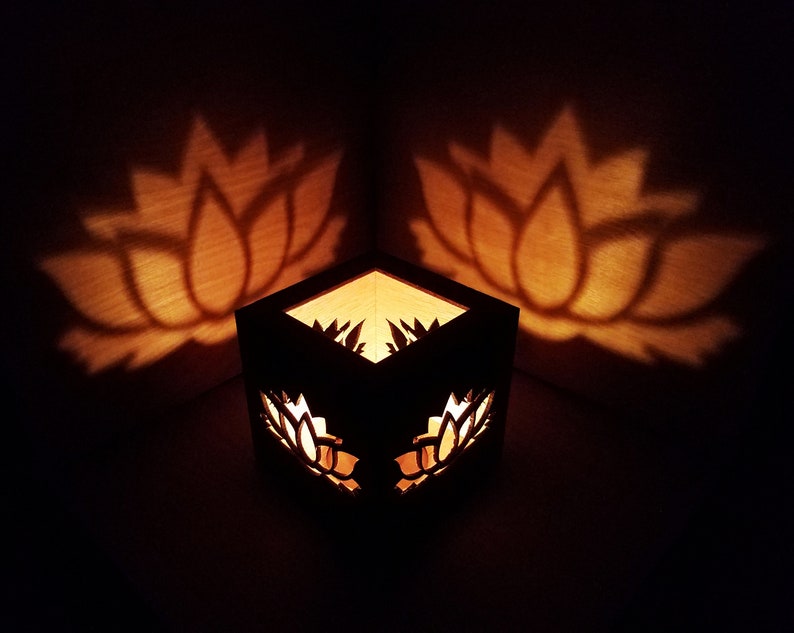 Lotus Flower Shadow Lantern Lotus Flower Tealight Holder - Etsy