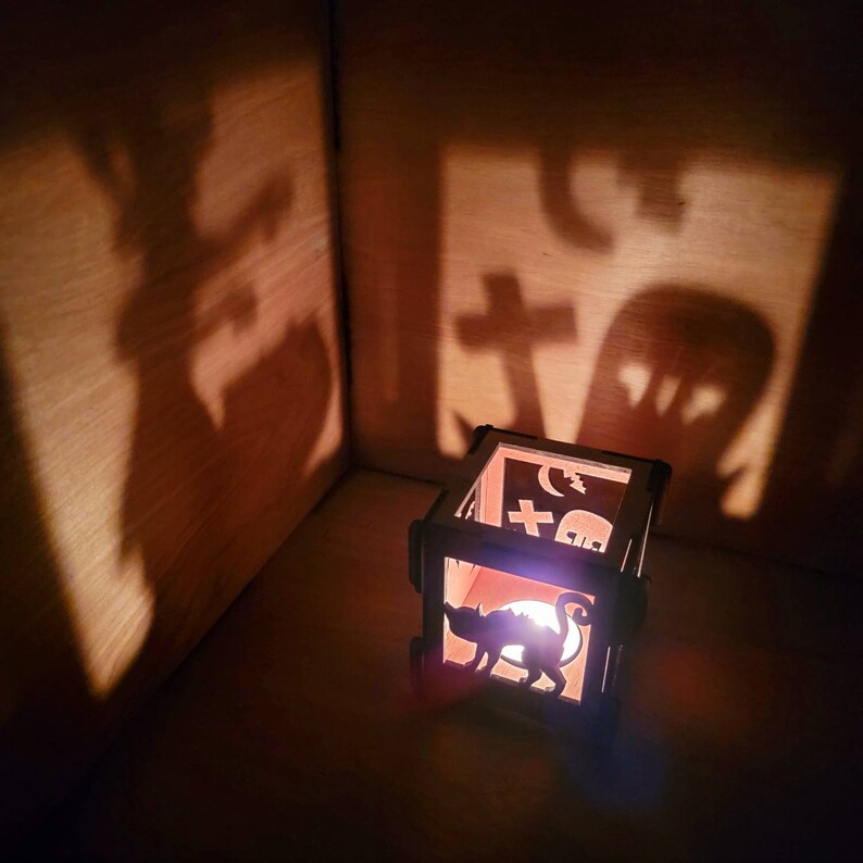 Halloween Tealight Holder Halloween Theme Shadow Lantern - Etsy