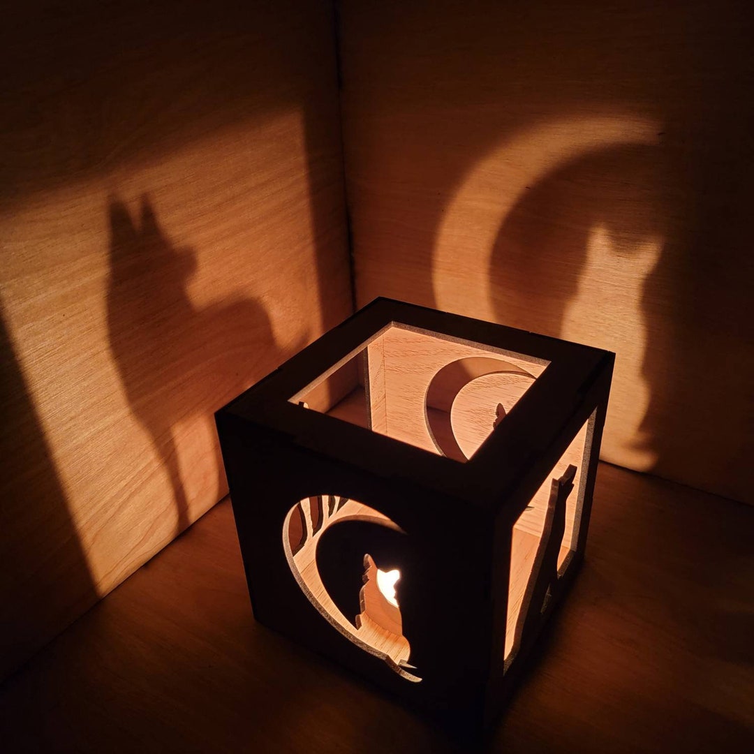 German Shepherd Shadow Lantern, Personalized German Shepherd Wooden ...