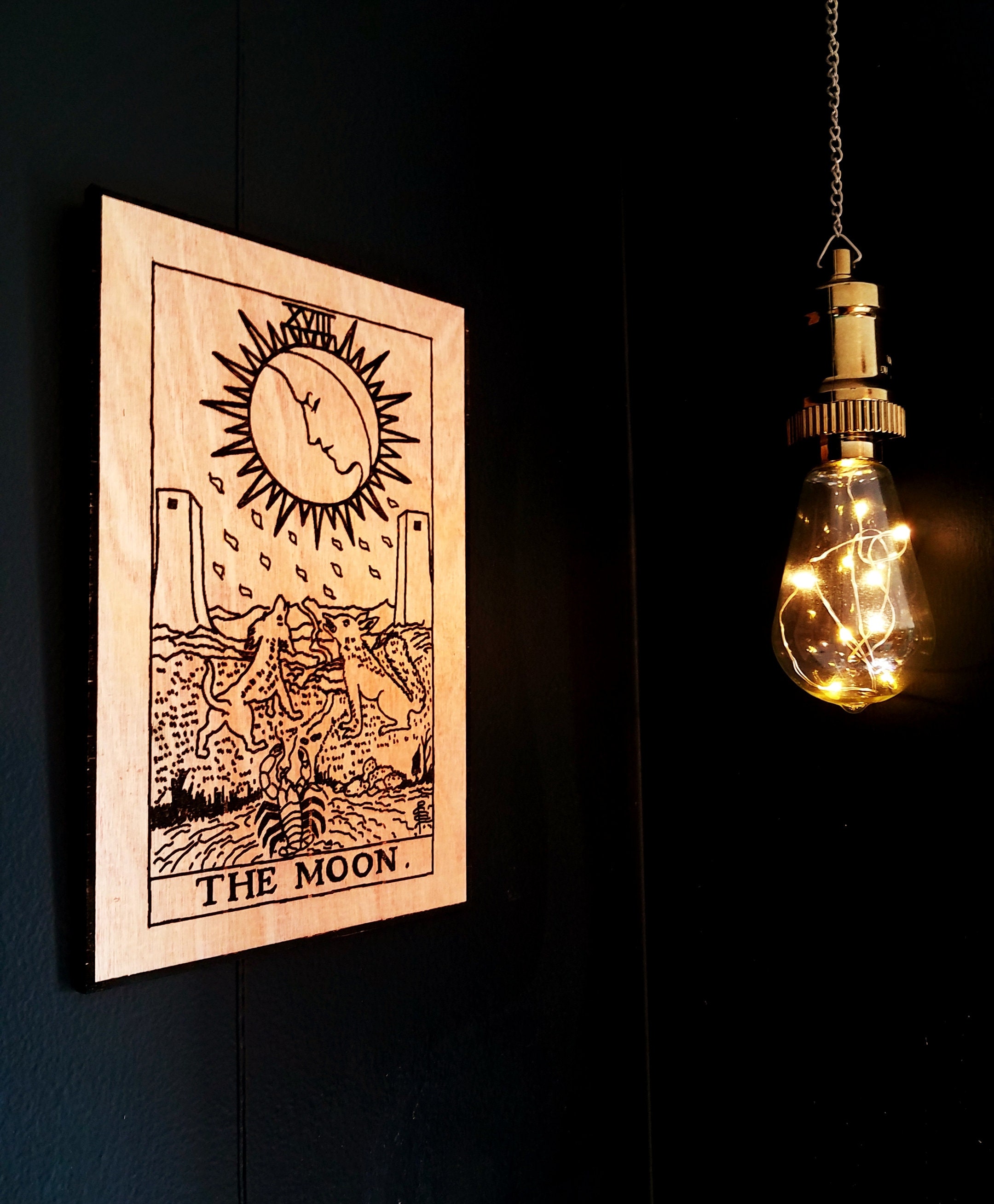 Engraved Moon Tarot Card Tarot Wall Decor Tarot Altar Decor - Etsy