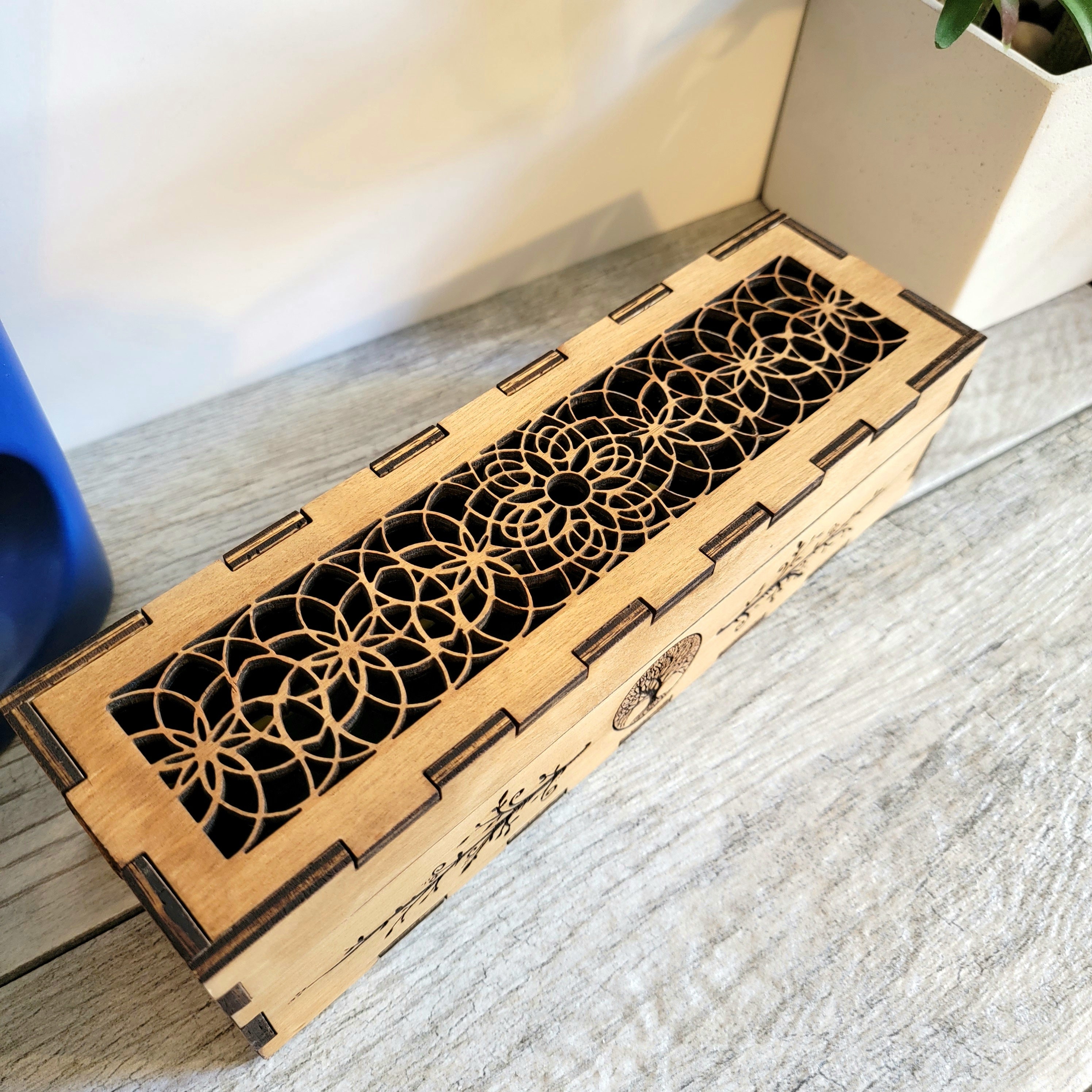 Incense Box Burner Wooden Incense Holder Mandala Incense - Etsy