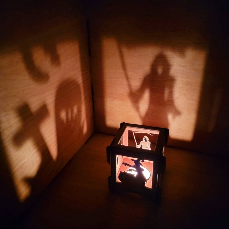 Halloween Tealight Holder Halloween Theme Shadow Lantern - Etsy