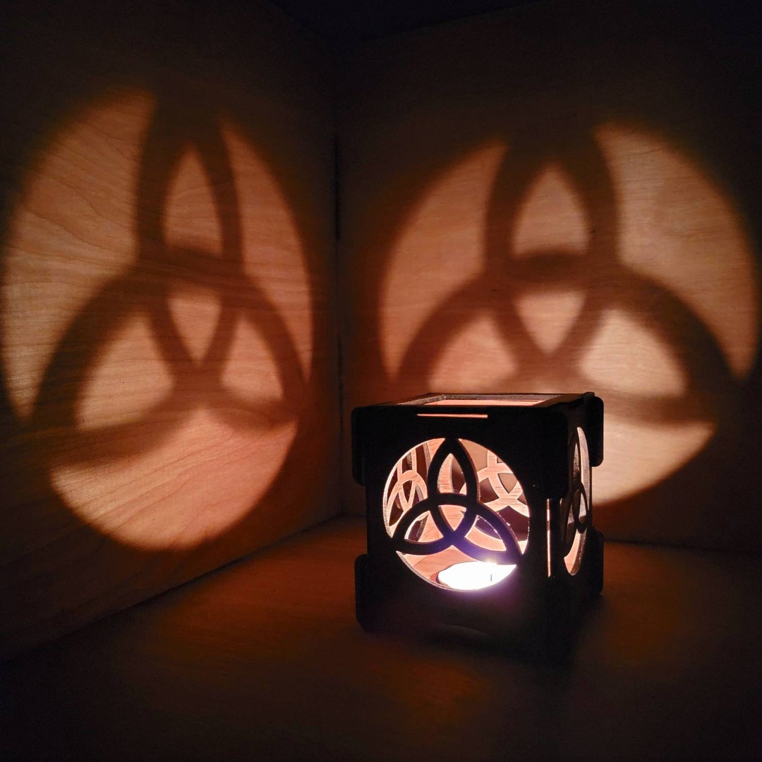 Trinity Knot Tealight Holder, Trinity Knot Lantern, Triquetra Wooden ...
