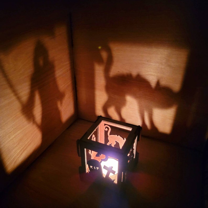 Halloween Tealight Holder Halloween Theme Shadow Lantern - Etsy