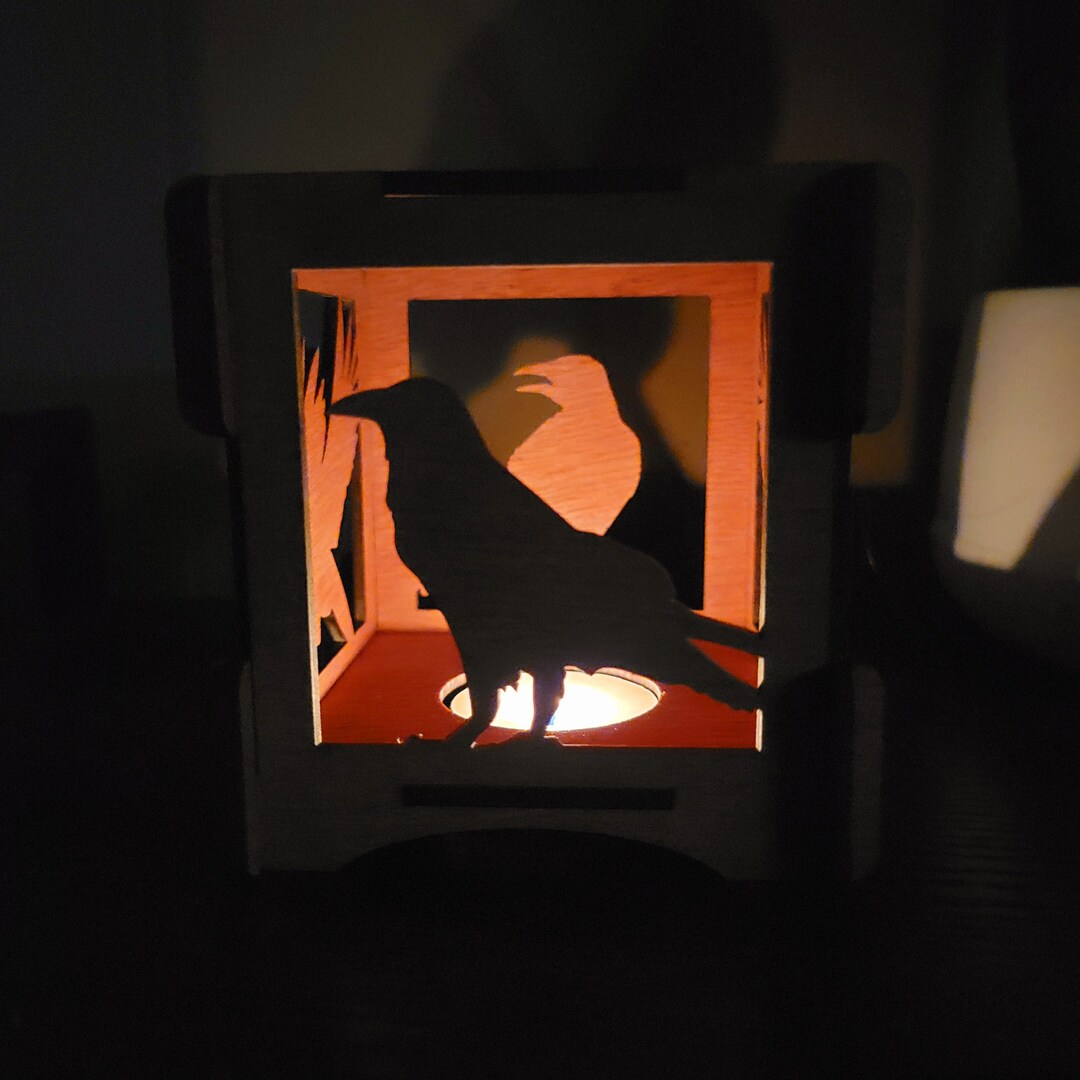 Raven Lantern, Raven Tealight Holder, Raven Altar Décor, Raven Gift ...