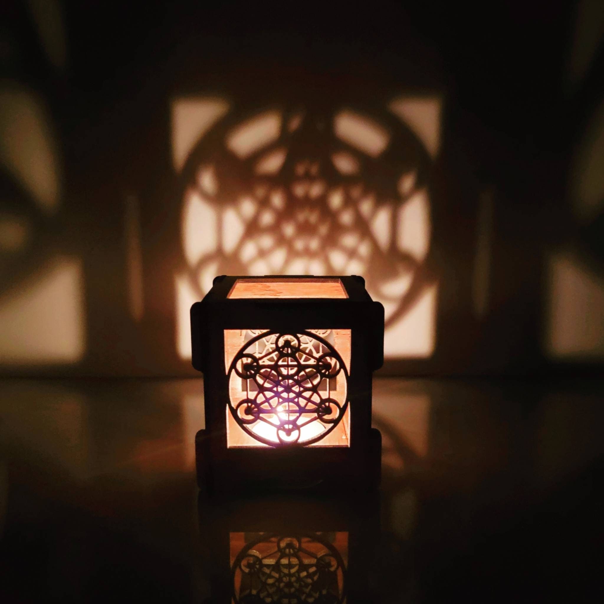 Metatron's Cube Lantern Metatron Tealight Holder Wooden - Etsy