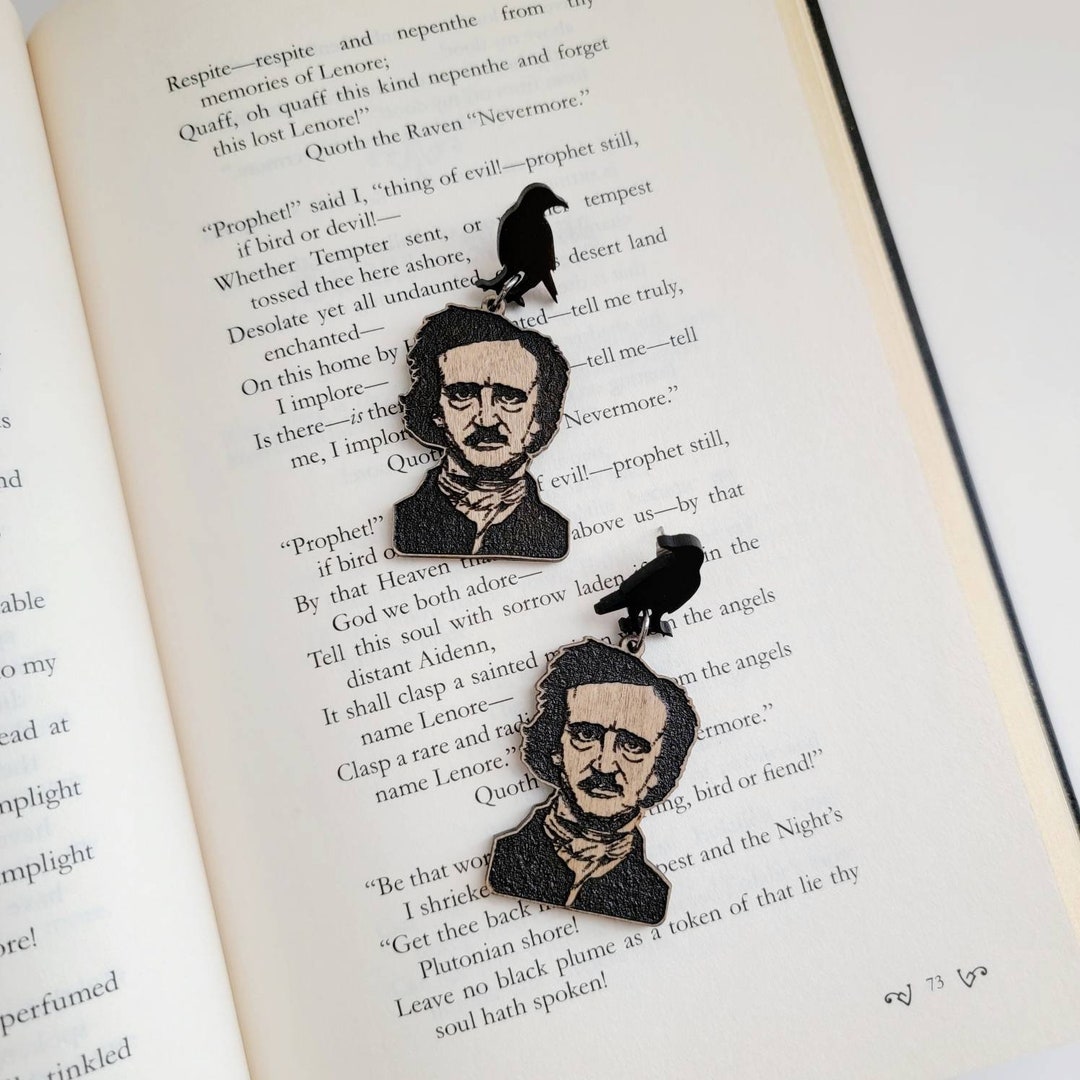 Edgar Allan Poe Earrings, Allan Poe Fan Earrings, Raven Stud Earrings ...