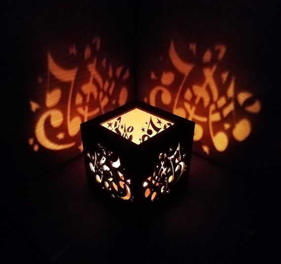 Music Notes Shadow Lantern Wooden Tealight Holder Music - Etsy