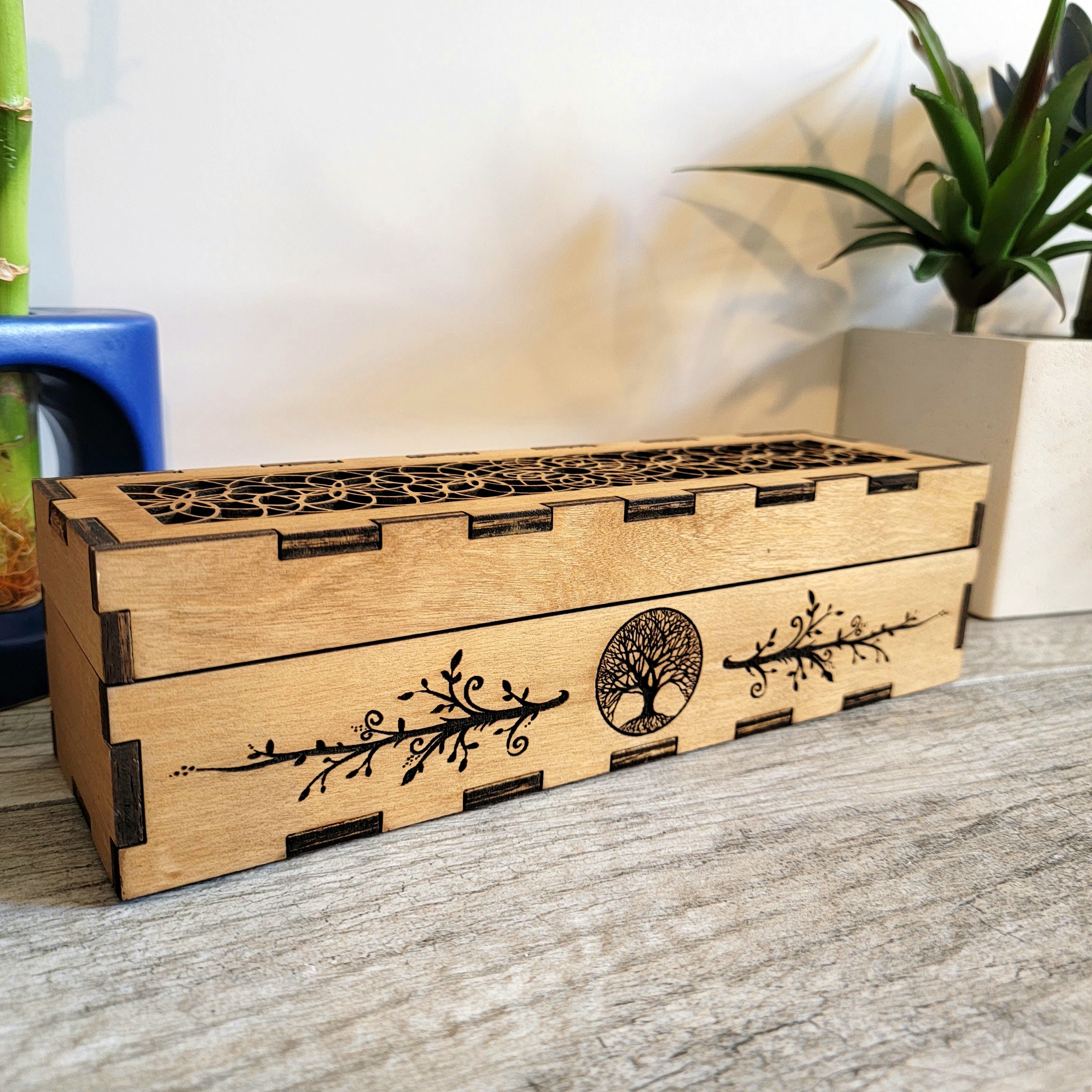 Incense Box Burner Wooden Incense Holder Mandala Incense - Etsy