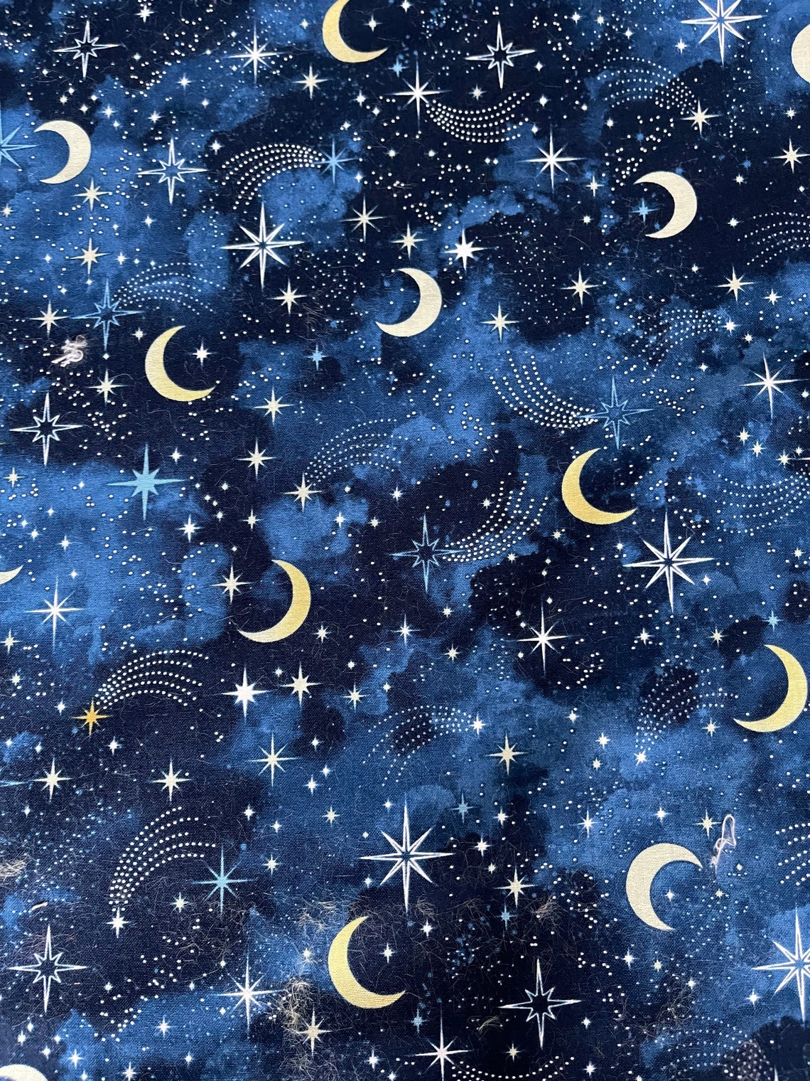 Moon and Star Fabric, Cotton Fabric, Celestial Fabric, Night Sky Fabric ...