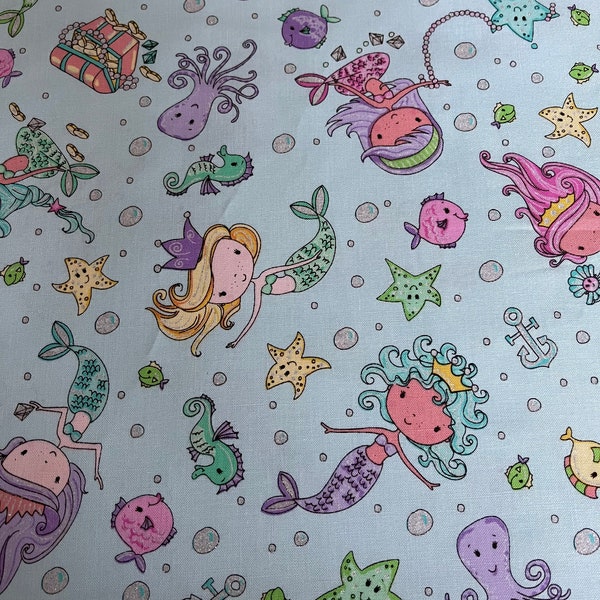 Flannel Mermaid Fabric - Etsy
