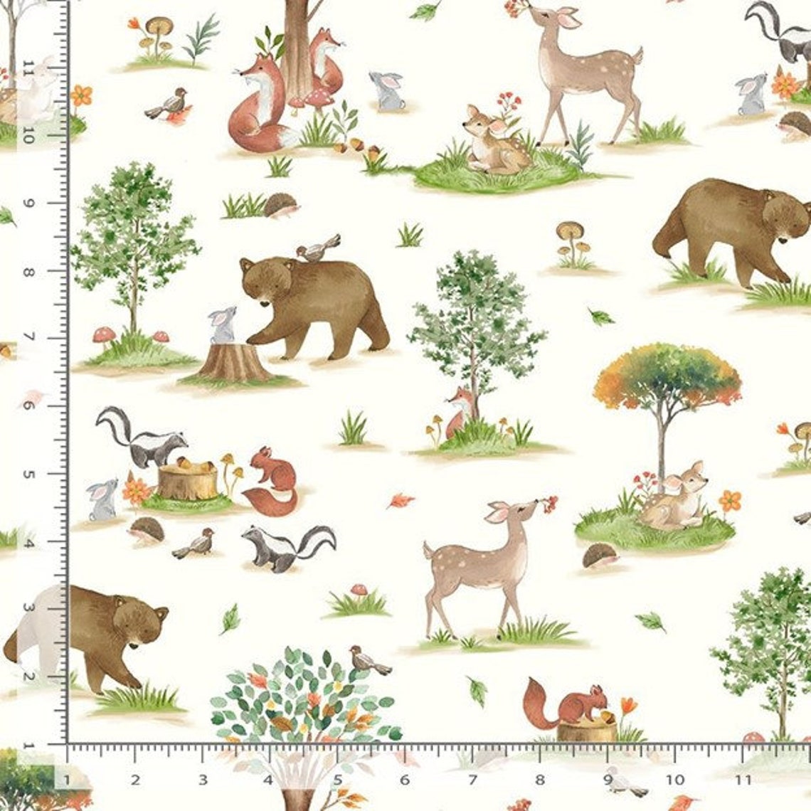 Rustic Woodland Fabric in Earthy Tones for Sewing Projects, Baby Boy ...