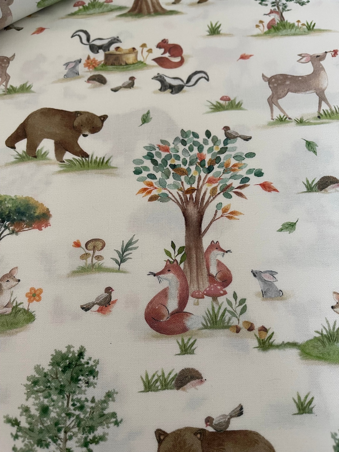 Rustic Woodland Fabric in Earthy Tones for Sewing Projects, Baby Boy ...