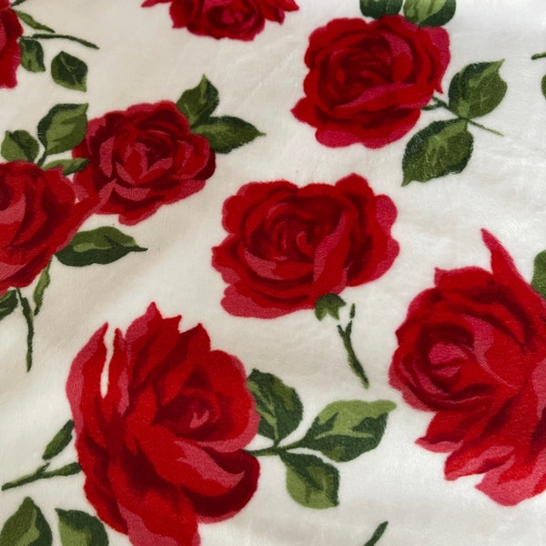 Red Rose Fabric - Etsy