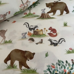 Rustic Woodland Fabric in Earthy Tones for Sewing Projects, Baby Boy ...