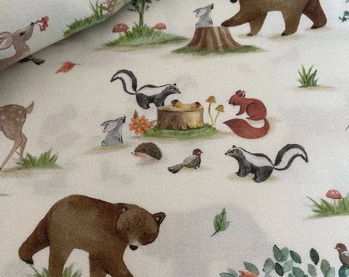 Rustic Woodland Fabric in Earthy Tones for Sewing Projects, Baby Boy ...