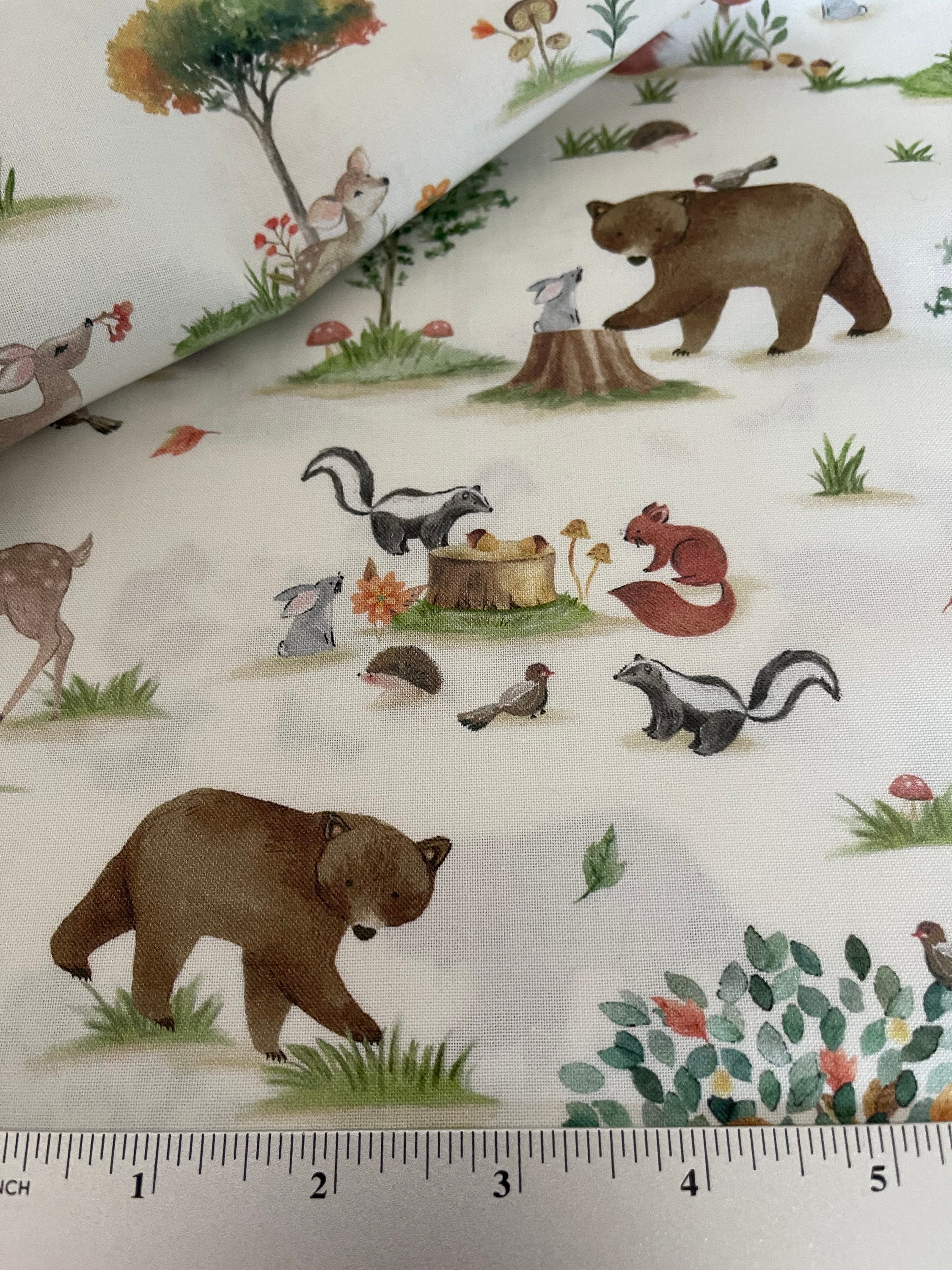 Rustic Woodland Fabric in Earthy Tones for Sewing Projects, Baby Boy ...