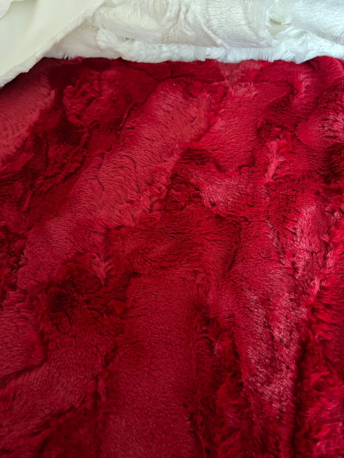 Cozy Red Minky Fabric by the Yard - Ideal for Sewing and Quilting ...