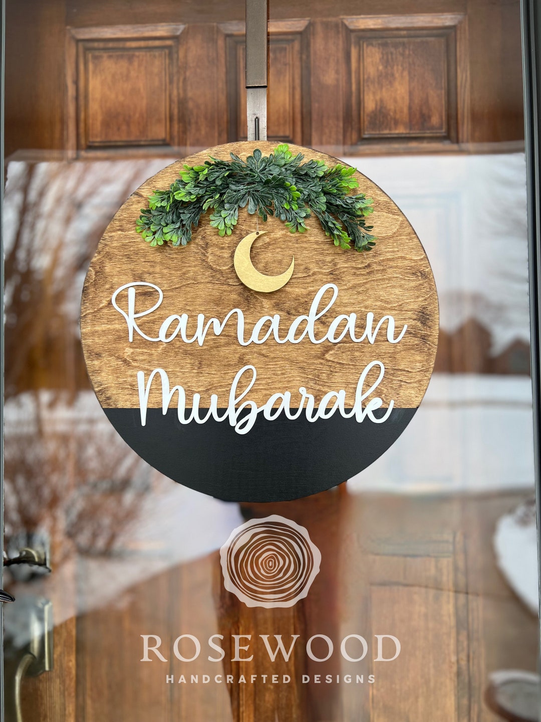 Large 18" 3D (acrylic/wood) Ramadan Decor Sign | Door Hanger | Round ...