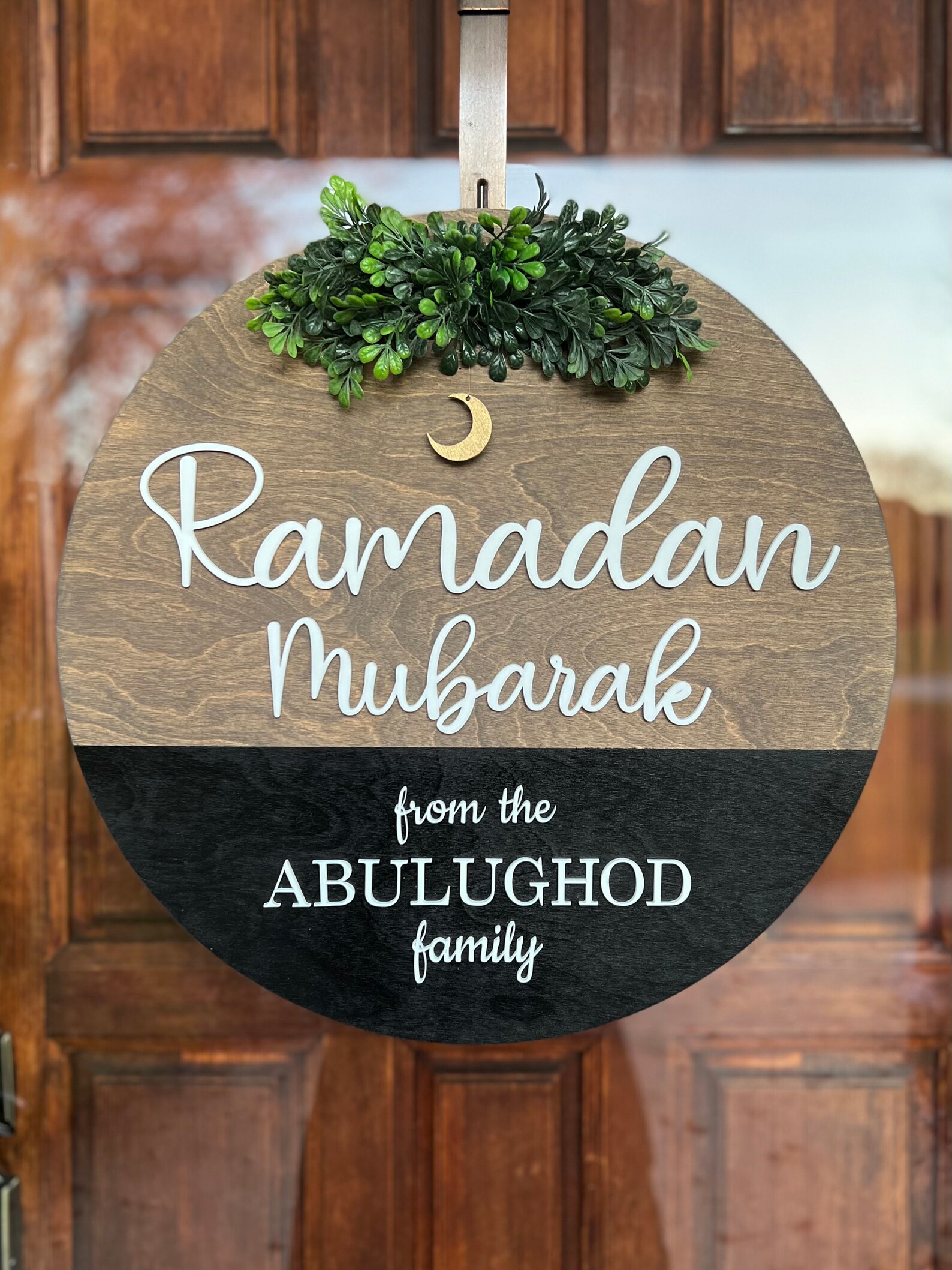 18" 3D (acrylic/wood) Ramadan Decor Sign | Door Hanger | Round Sign ...
