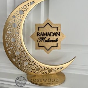 Wooden Crescent Moon Ramadan Decor: Eid Gift, Islamic Home Decor - Etsy
