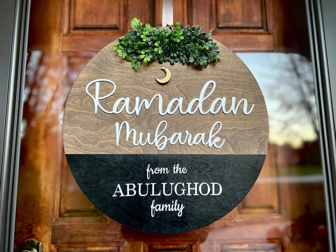 18" 3D (acrylic/wood) Ramadan Decor Sign | Door Hanger | Round Sign ...