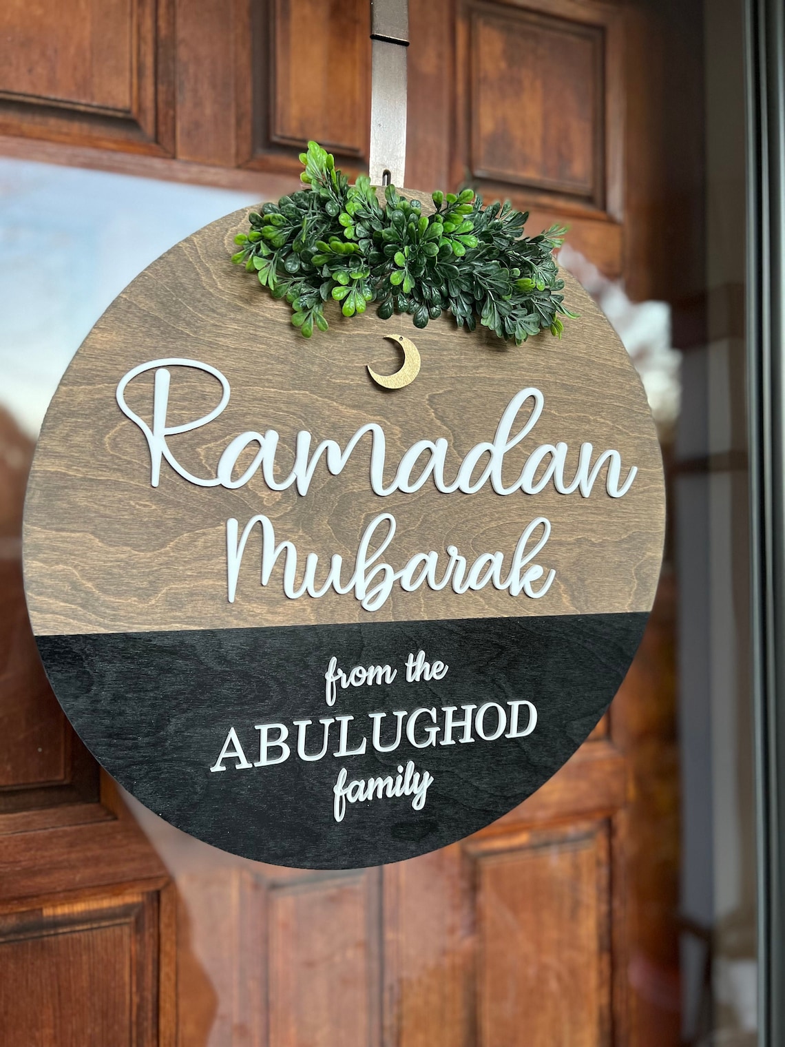 18" 3D (acrylic/wood) Ramadan Decor Sign | Door Hanger | Round Sign ...
