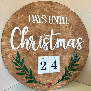 Christmas Countdown Decor Sign | Advent Calendar| Round Sign | Gift - Etsy
