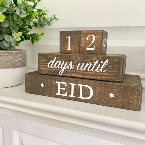 Eid Countdown Block Set/ Eid Mubarak Sign REVERSIBLE - Etsy