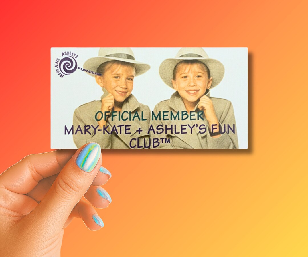 Mary-kate and Ashley Fun Club Membership Card Bumper Sticker, 90s ...