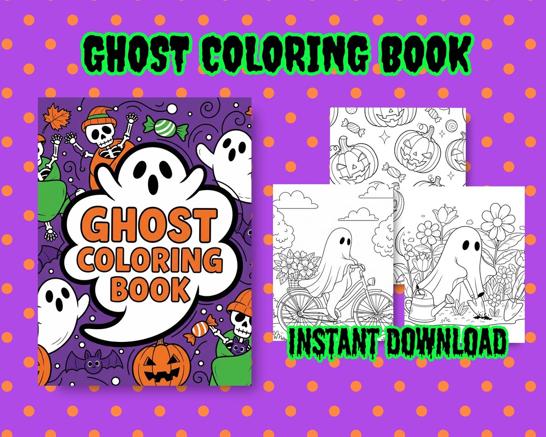 Printable Ghost Coloring Book for Kids & Adults – Cute Spooky Halloween ...